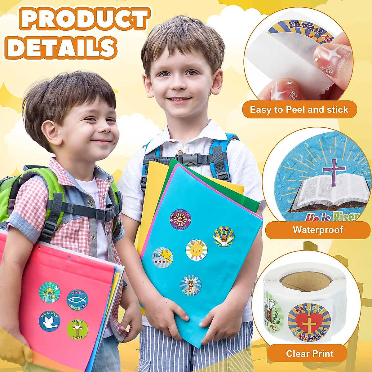 Outus 810 Pieces Black History Month Sticker Roll Sticker Black Freedom Day Label Rolls African Afro American Festival Theme Party Supplies Decoration Favors(Easter)