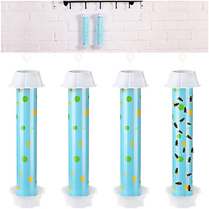 4 Pcs Sticky Fly Trap Fly Stick with Hanging Hook Adhesive Fly Catcher for Indoor Outdoor Trap Houseflies and Flying Insects Mosquito Bee Wasp Moth