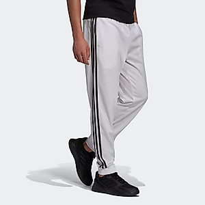 adidas Men's Essentials Warm-Up Slim Tapered 3-Stripes Tracksuit Bottoms, White/Black, 3X-Large