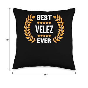 Velez Cool Personalised Name Desing Best Ever with Five Stars Name Velez Throw Pillow, 16x16, Multicolor