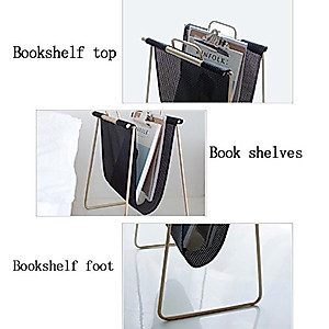 Newspaper Baskets Nordic Minimalist Magazine Rack U-Shaped Metal Shelf Floor-Mounted Living Room Bedroom Portable Storage Rack, Black