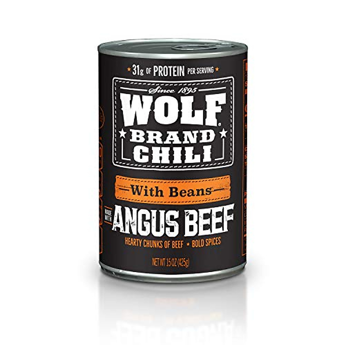 WOLF BRAND Angus With Beans Chili, 15 oz.