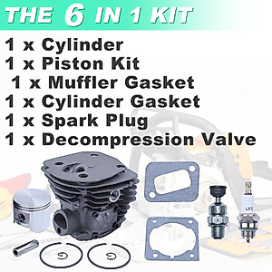 Adefol 346XP Cylinder 45mm Piston Big Bore Kit for Husqvarna 353 351 350 Chainsaw 537253002