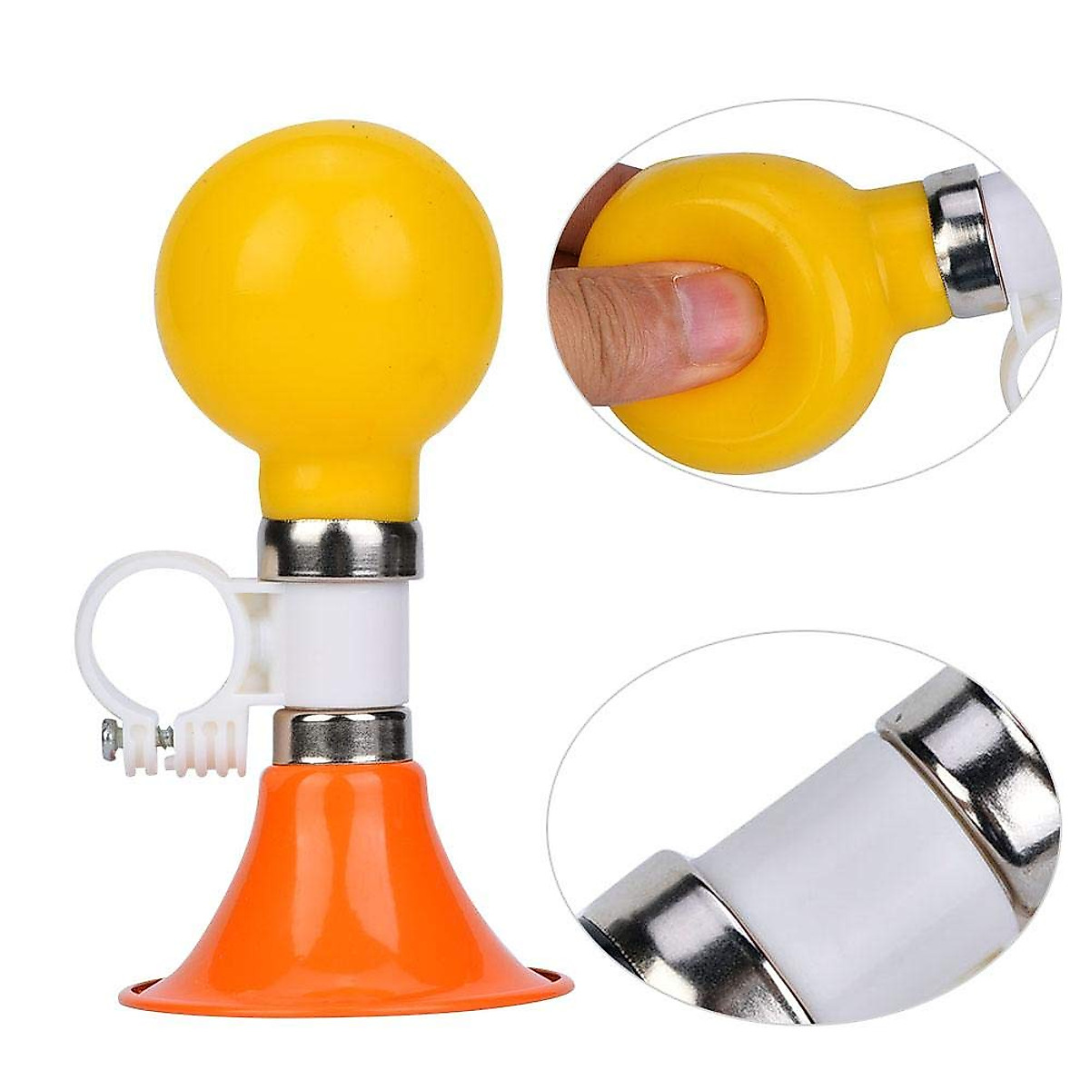 Rubber Children Bike Horn, Metal Rubber Loud Children Bike Horn Bike Warning Bell for Boys Girls Bike Accessory (Orange)
