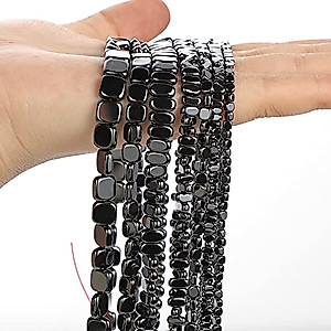 NHBT YU Oblate Square Natural Stone Beads Cube Black Hematite Beads Cube Loose Beads for Jewelry Making DIY Bracelet Accessories T87 (Color : H8481, Item Diameter : 6x6x2mm About 66 pcs)