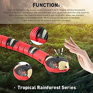 Cat Toys Snake Interactive,Kitten Toys,Realistic Smart Sensing Snake Toy,USB Rechargeable,Automatically Sense Obstacles and Escape,Electric Tricky Snake Cat Toys for Indoor Cats Dogs(Pink snake)