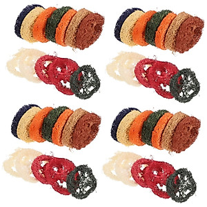 iplusmile 48 Pcs Loofah Chew Toys Hamster Chew Toys Hamster Toy Bunny Teeth Toys Rabbit Chew Toys Bunny Dental Loofah Chews for Small Animals Rat Chew Toys Rat Toys Supplies Guinea Pig