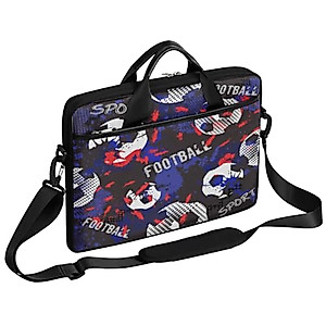 Sports Football Laptop Computer Bag Waterproof Shoulder Messenger Bag 13-15 inch Durable Laptop Tote Bag with Shoulder Strap Handle Lightweight Crossbody Briefcase