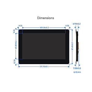 5inch DSI Touch Display for Raspberry Pi 4B/3B+/3A+/3B/2B/B+/A+, Thin & Light Touch Screen 800×480 Resolution IPS Display, Support 5-Point Capacitive Touch