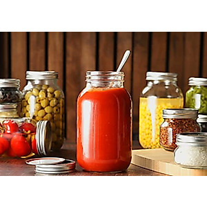 GOURMEX Glass Mason Jars With Lids | Sourdough Starter Jar, Vintage Kitchen Decorative Jars, Candle Jars | Glass Storage Jars Canning Supplies (8oz)