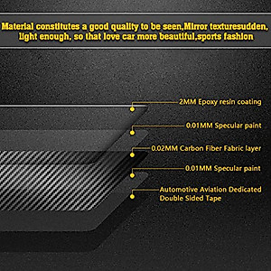 Xotic Tech Center Console Gear Water Cup Panel Cover Trim, Genuine Soft Carbon Fiber with 3 Color Strips, Compatible with Ford Mustang 2015-up