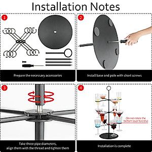 Cocktail Tree Stand for Parties Brunch,3 Tiers 12 Holders Drink tower Wine Glass Holder Stand,Champagne Tower Martinis Tree, Wine Glasses Display Margarita tower ,Drink stand for Mimosa Bar Parties Bridal Shower Weddings