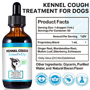 Kennel Cough for Dogs, 60Ml Kennel Dog Cough Treatment, Effective Relieving Dogs Cough Symptoms, Kennel Cough Medicine for Dogs Herbal Drops for All Breeds & Sizes, Supplement for Dogs Itch