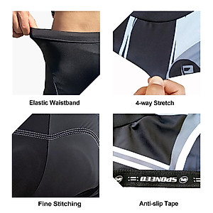 Padded Bike Shorts Men's Cycle Underwear with Padding Bicycle Pants Pockets-Free US XXL Gray Multi