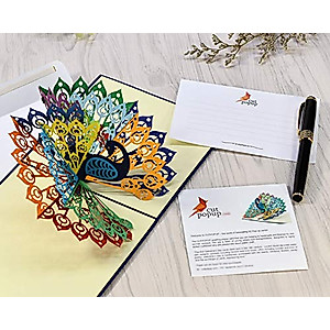 CUTPOPUP Mother's Day Card Pop Up, Birthday 3D Greeting Card (Peacock)