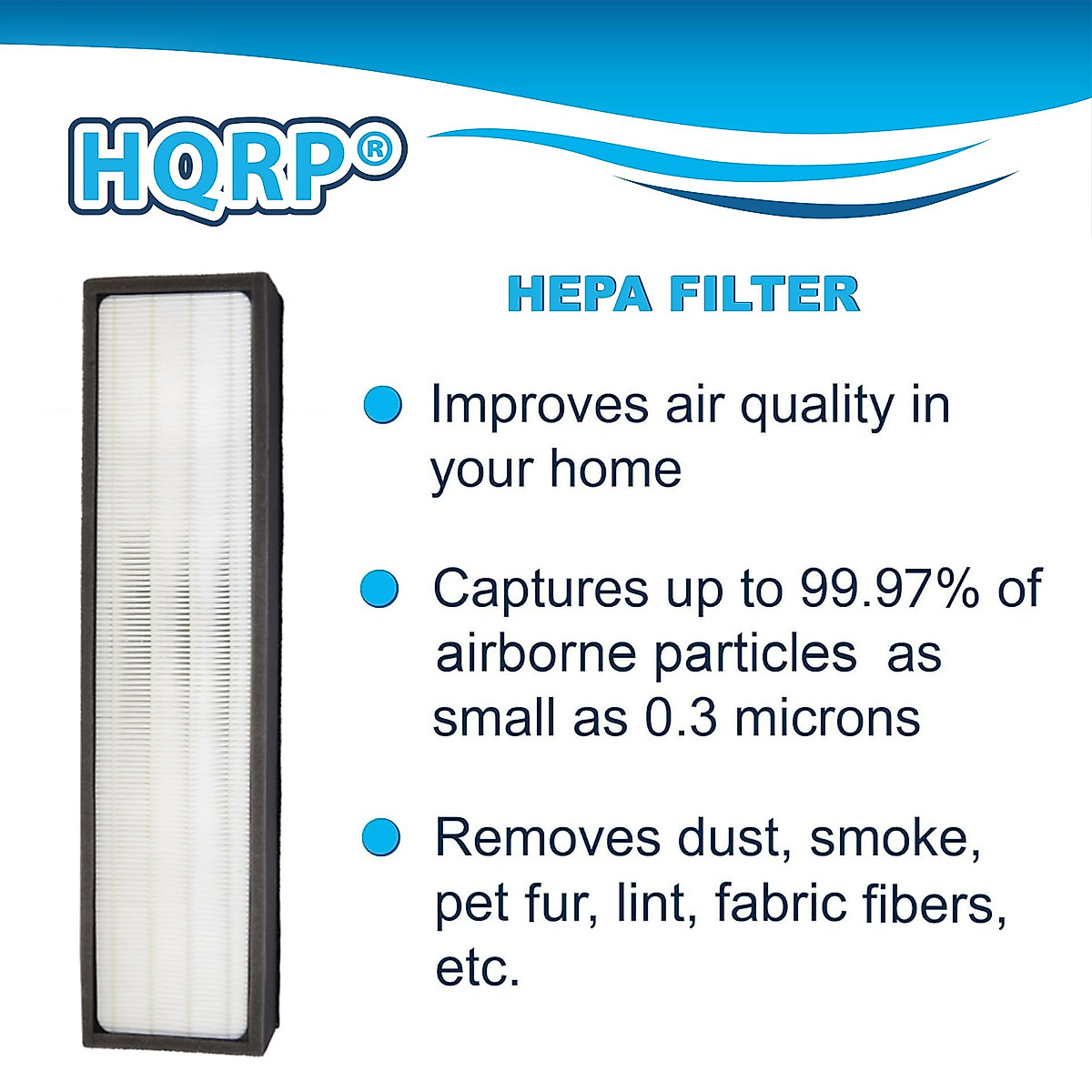 HQRP Air Filter Kit fits InvisiClean IC-7028 4 in 1 Full Size Tower model, 1x Cartridge Filter + 4-Pack Carbon Activated Pre-Filters