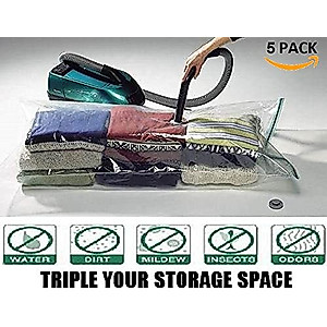 YAWPED 9 Pack Combo Premium Super Jumbo Vacuum Storage Space Saver Bags X5 (130X100cm) with Travel Bag X4 (60X40cm)