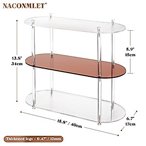 Naconmlet 3 Tier Bathroom Counter Organizer,Acrylic Bathroom Organizer Countertop Skincare Organizers Vanity Tray for Perfume Lotion Cosmetic(Amber)
