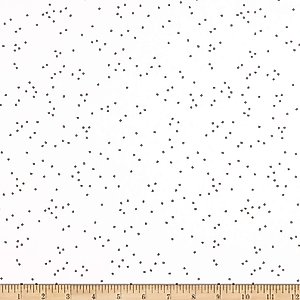 Riley Blake Blossoms On White In Color Black, Fabric by the Yard