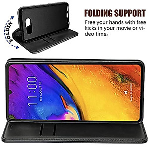 BGTXCZ LG V60 ThinQ Case, LG V60 ThinQ Wallet Case, [Flip Fold Leather] PU Leather Case with Kickstand Function and ID Credit Card Slot, Magnetic Closure Phone Cover for LG V60 ThinQ 5G(Black)