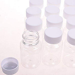 BLUECELL 20 Pieces Plastic Clear Empty Plastic Solid Powder Medicine Pill Cylindrical Chemical Container Reagent Bottle 80ml