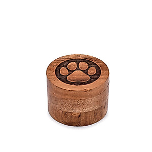 EDHAS Acacia Wood Decorative Urns Funeral Cremation Urn for Ashes for Dogs, Pet Urns for Cats (3.5" x 3.5" x 2.5")