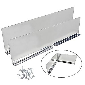 2 Pcs Rain Gutter Valley Splash Guards, Gutter Valley Splash Guards with 16 Screws, for House Residential Flat Shingle Roofs Corner