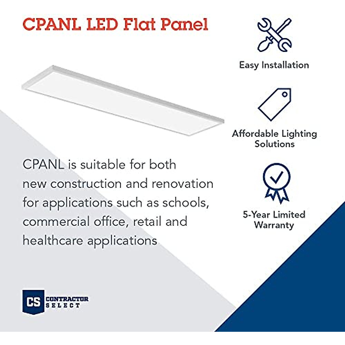 Lithonia Lighting CPANL 1X4 40LM SWW7 120 TD DCMK 1 Ft. x 4 Ft. LL CPANL LED Flat Panel with 4000 Lumens and 3500 to 5000K Switchable CCT with Direct Ceiling Mount Bracket