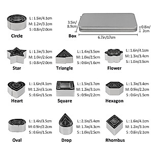PDCTACST 30Pcs Mini Cookie Cutter Set with Box, Polymer Clay Cutters, Stainless Steel Star Flower Heart Fruit Cutter Shapes, Christmas Valentines Halloween Cookie Cutters for Kids Baking Sandwich