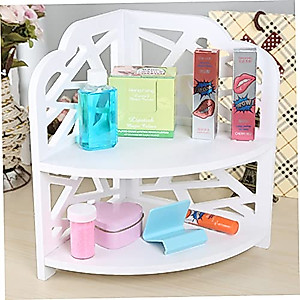 Yardwe Bathroom Racks Organizer Rack Shelf Board Floor Corner Shelf Bath Shelf Basket Shower Shelf Caddy Hollow Bathroom Rack Bathroom Storage Rack Shelf Bathroom Corner Frame Wpc White
