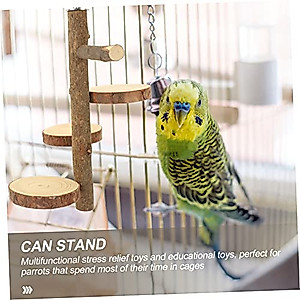 Ipetboom Pets Parrot Home Birds Playground Gym Perch Playpen Wooden Board Delicate Ladder with Jumping Playstand Pet Stand Practical Bird Springboard Cockatiel Wood Climbing Household Petg