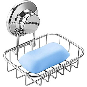 SANNO Suction Cups Shower Caddy Soap Holder Suction Hooks, Bathroom Wire Basket Caddy Accessories Storage Organizer Shelf for Shampoo, Soap,Conditioner-set of 3