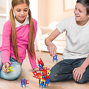 Gamie Balancing Chair Game, 2 Sets, Stacking Chair Games with 18 Mini Chairs & Instruction Guide, Family Game Night Games for Children, Development Learning Game for Coordination & Balance