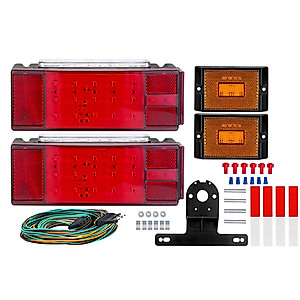 VINAUO Boat Trailer Lights, IP68 LED Trailer Light Kit with Trailer Wiring Harness Kit, 2 Amber Trailer Lights for Camper Truck RV Boat Snowmobile Over 80" Inches