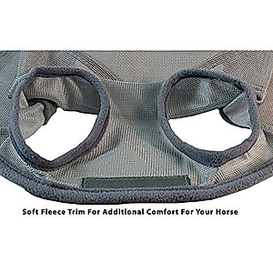 Derby Originals Reflective Mesh Fly Mask with 1 Year Warranty No Ears or Nose Cover,Summer Blue,Medium (Cob/Arabian),72-7107SB-M