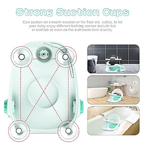 Baby Bath Seat, Bath Seat for Babies 6 Months & Up, Bath Seats for Babies Sitting Up, Non-Slip Infant Bath Seat with Adjustable Backrest Support/4 Strong Suction Cup, Foldable Toddler Bath Seat