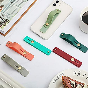 12 Pieces Phone Grip Strap Telescopic Finger Strap Bracket Portable Phone Finger Kickstand Strap Phone Grip Holder Silicone Mobile Phone Grip Stand for Most Smartphone and Tablets (Soft Colors)