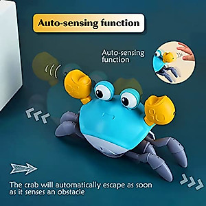 Crawling Crab Baby Toy Gifts, Infant Tummy Time Toys Crawling Toys with LED Light Up USB Rechargeable Dancing Toys for Toddler Crab Crawling Toys with Music for 0-6 6-12 3+ Year Old Boys Girls Toddler