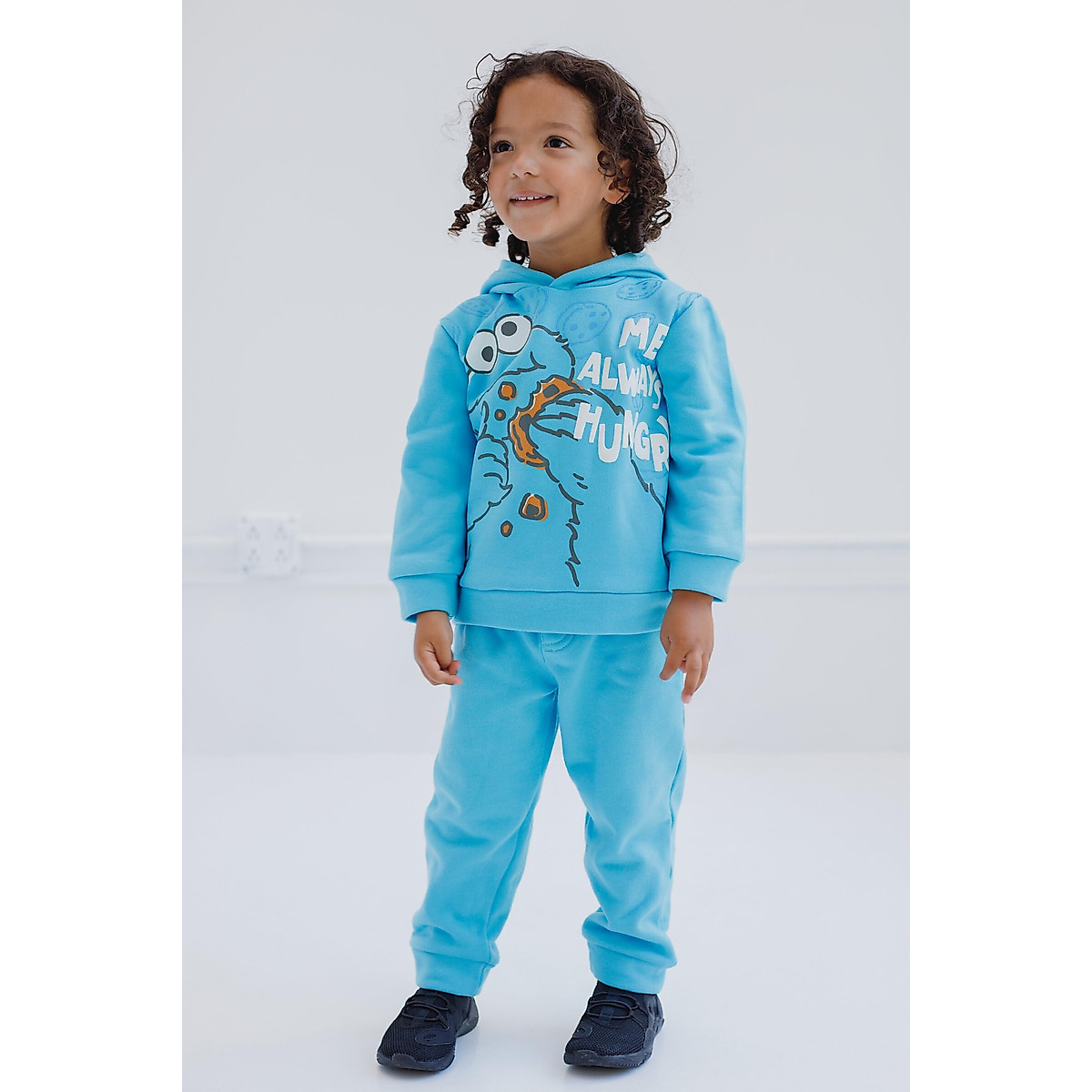 Sesame Street Cookie Monster Infant Baby Boys Fleece Pullover Hoodie and Pants Outfit Set Blue 12 Months