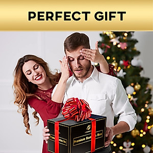 HOVANZO Premium Large Bamboo Box - Decorative Box Wooden Locking Storage Box with Rolling Tray - Decorative Wood Box for Herbs and Accessories - Decorative Box Set with Combination Lock