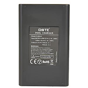 DSTE Replacement for 2 x NB-13L Battery + Dual USB Charger Compatible Canon PowerShot SX740 HS G5X G7X G9X G7 X Mark II G9X Mark II SX620 HS SX720 HS SX730 HS G1 X Mark III G5 X Mark II