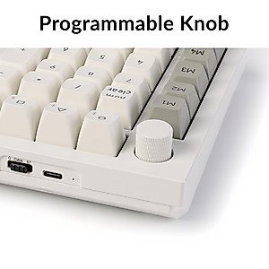 Keychron Q0 Max Wireless Custom Mechanical Numpad, 2.4 GHz/Bluetooth 5.1/Wired QMK Number Pad, RGB Hot-Swappable with Gateron Brown Switch for Laptop Mac Windows Linux - White