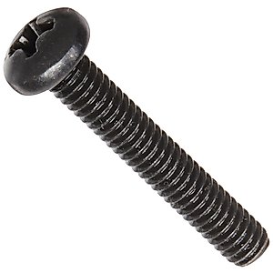 Small Parts Steel Pan Head Machine Screw, Black Oxide Finish, Meets ASME B18.6.3, #2 Phillips Drive, #8-32 Thread Size, 1" Length, Fully Threaded, Import (Pack of 100)