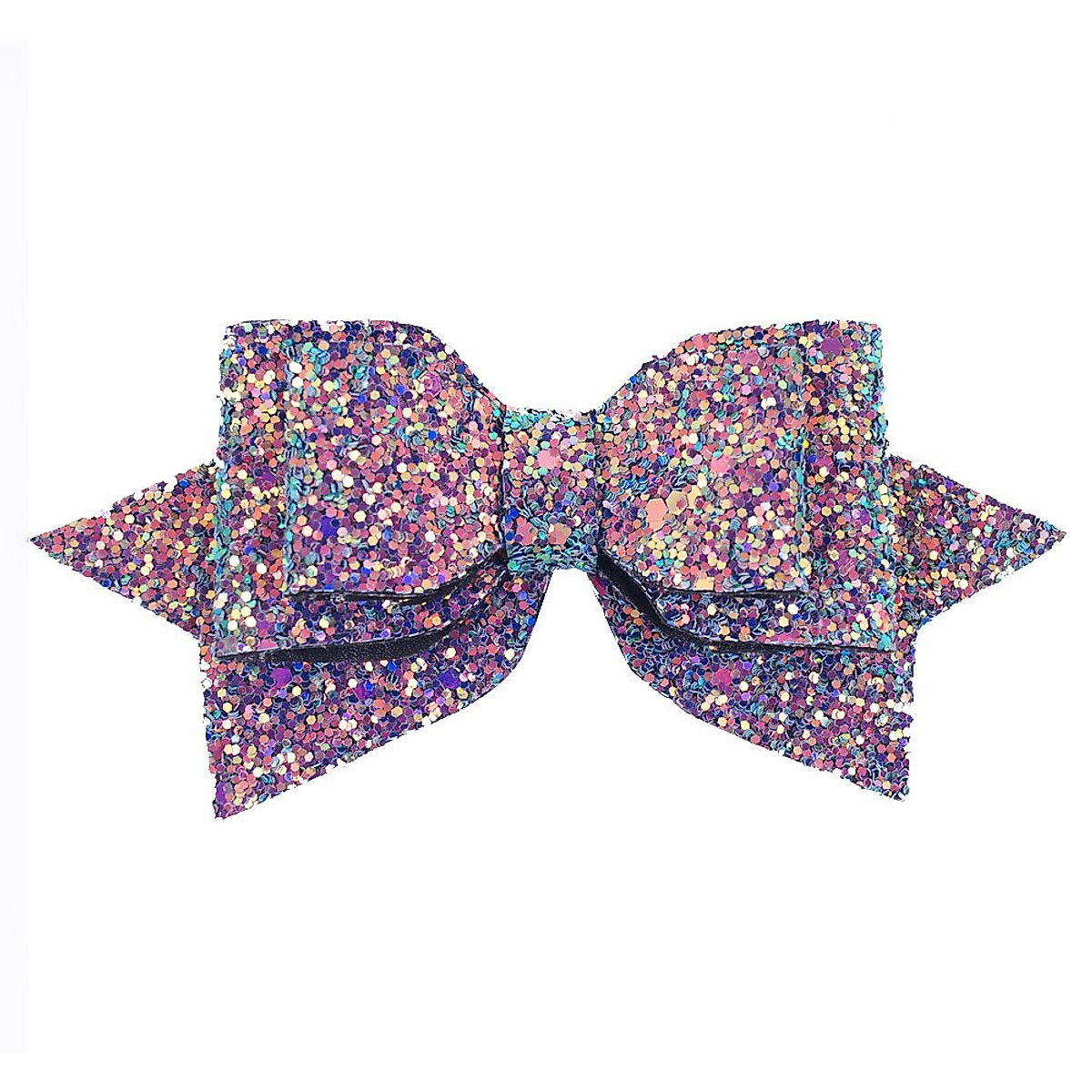 5 Inch Glitter Hair Bows Boutique Hair Clips 6 Pcs Multi Color Glitter Sequins Big Hair Bows for Baby Girls Teens Toddlers