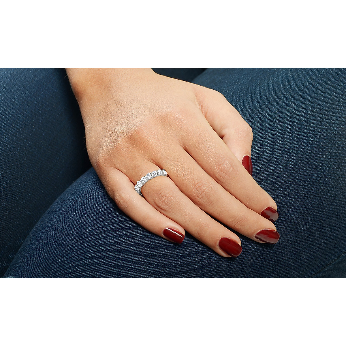 NYC Sterling 3.50mm Sterling Silver 925 Cubic Zirconia Cz Eternity Engagement Wedding Band Ring (9)