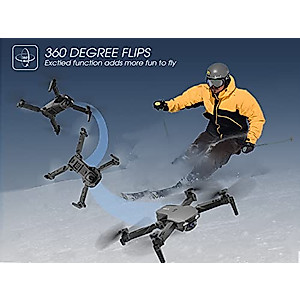 NEHEME NH525 Foldable Drones with 1080P HD Camera for Adults, RC Quadcopter WiFi FPV Live Video, Altitude Hold, Headless Mode, One Key Take Off for Kids or Beginners with 2 Batteries, Upgraded Version