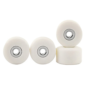 Teak Tuning Apex 61D Urethane Fingerboard Wheels - New Street Shape, 7.7mm Diameter - Ultra Spin Bearings - Made in The USA - Cream Colorway