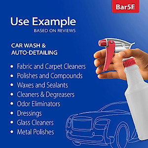 Bar5F Set of 2 Premium 24 oz Spray Bottles, NBR Gasket - Superior Hydrocarbon Resistance - Ideal for Auto Detailing & Industrial Cleaning