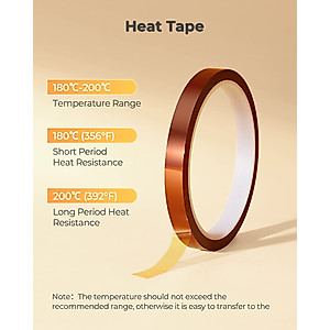 Hiipoo Sublimation Ink with Heat Tape Refill for ET2400 XP4105 XP4100 ET2720 ET2760 ET2750 ET4800 ET-2800 ET-2803 ET-2850 Inkjet Printers Heat Press Transfer on Mugs T-Shirts