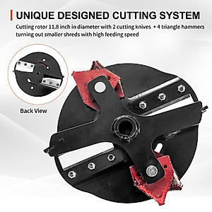 EFCUT C30 Mini Wood Chipper Shredder Mulcher High Speed Steel Blades Replacement Pack of 4 [Bundle Deal]